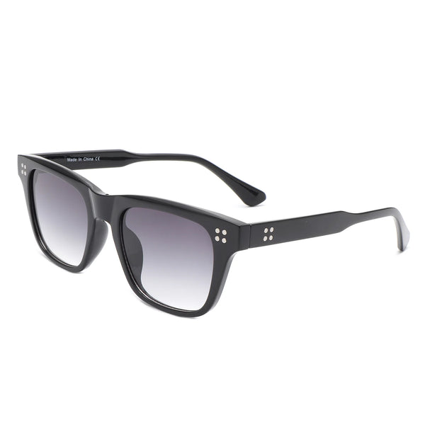 Shimmer - Classic Square Tinted Flat Top Horn-Rimmed Sunglasses ...