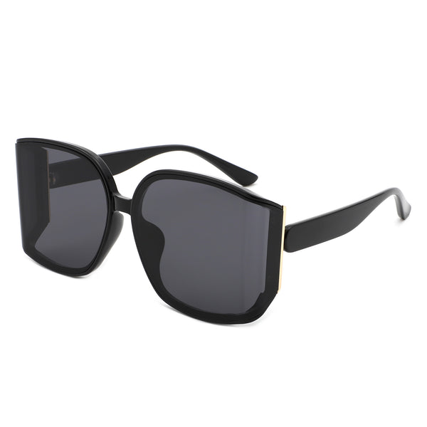 Jolt - Oversized Butterfly Square Curved Lens Sunglasses - Cramilo ...